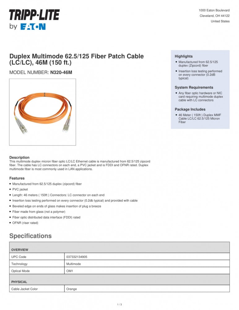 N320-46M technical document page 1