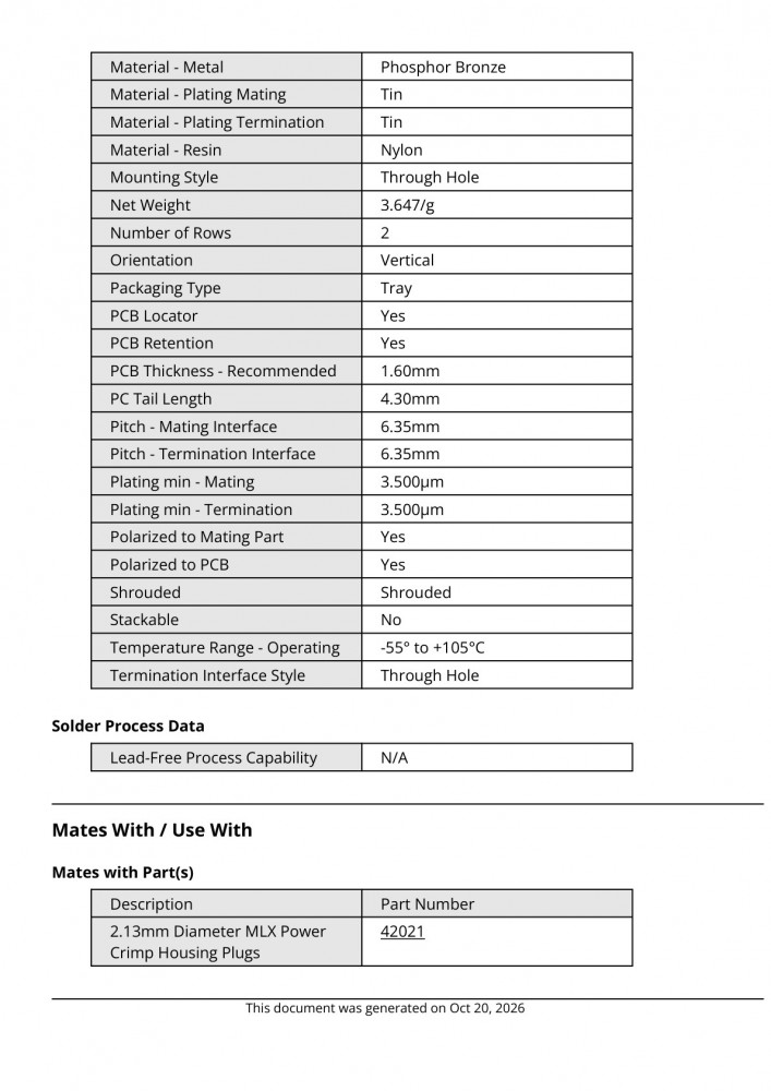 MOLEX 432550139 technical document page 3