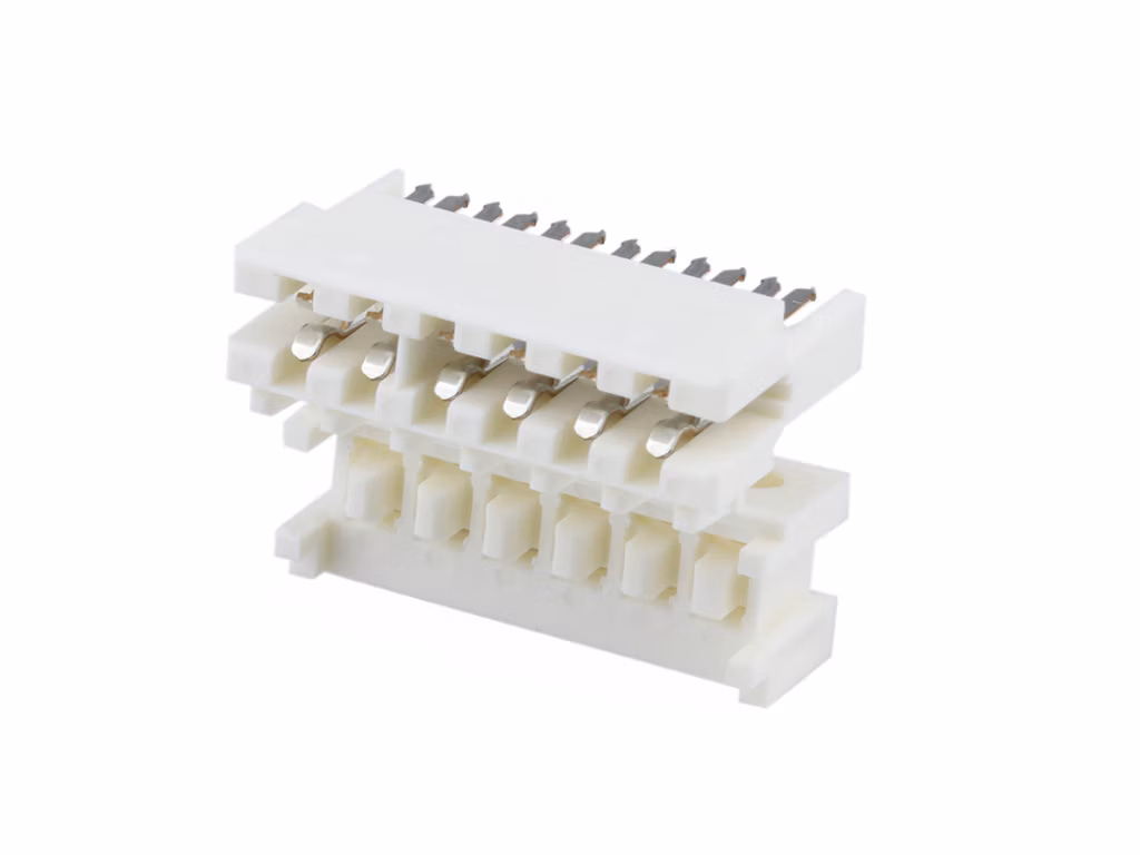 Appli-Mate RAST 2.5 Female Connector, 2.50mm Pitch, 6 Circuits, All Position Keys, Open Endwalls, Polarizing Rib Between Circuit 2 & 3 for sale