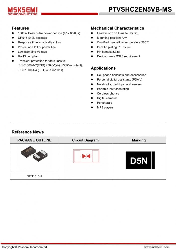 PTVSHC2EN5VB-MS datasheet page 2