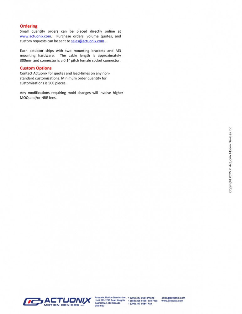 Actuonix L8 datasheet page 3