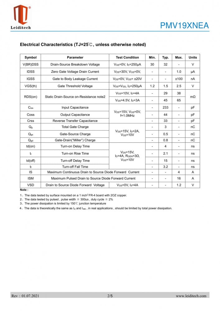 PMV19XNEA datasheet page 2
