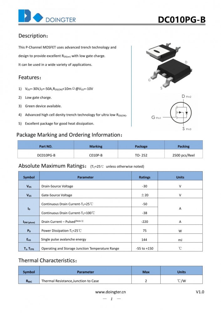 DC010PG-B datasheet page 1