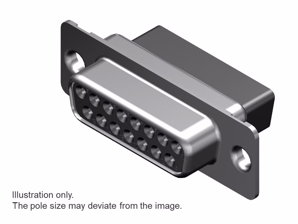 FCT Standard-Density D-Sub Crimp Housing, Male, Shell with Dimples, Non-Magnetic, 25 Circuits, Black Front and Rear Insulator, Crimp Contacts Not Included
