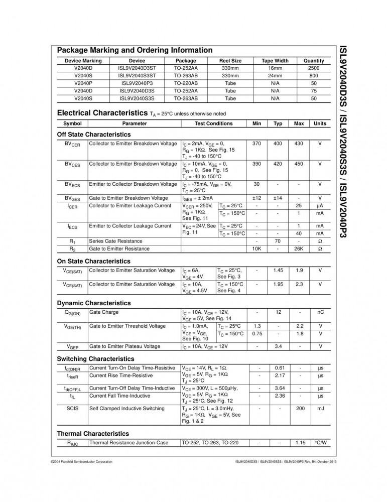 ISL9V2040S3S datasheet page 2