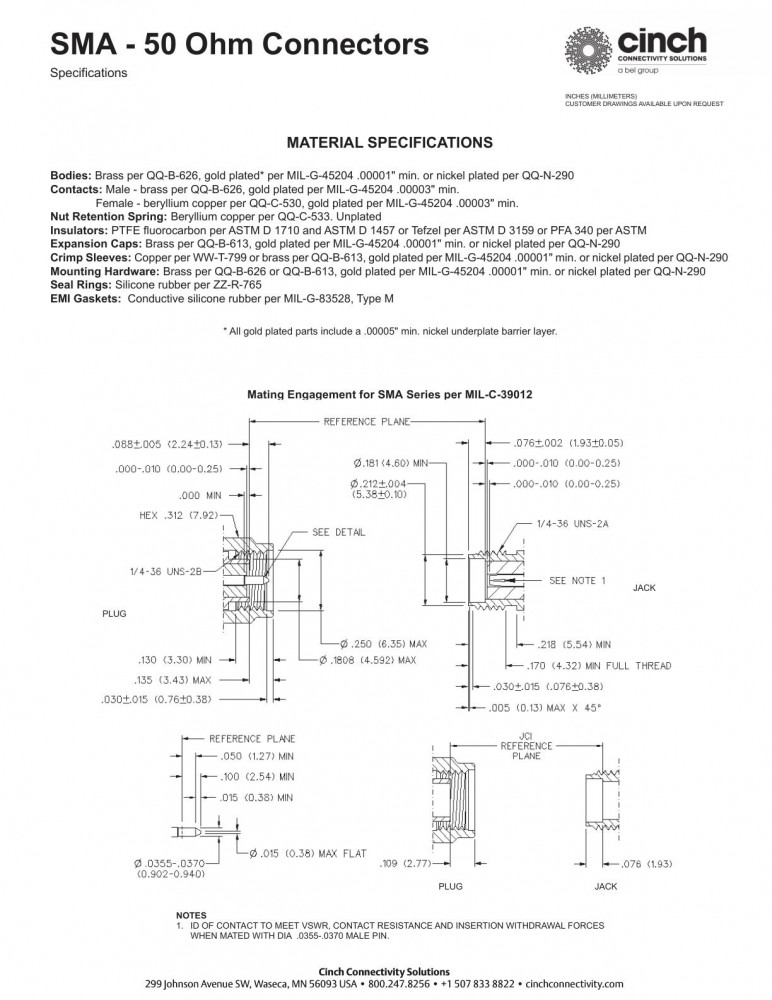CINCH 142-1701-126 technical specification page 3