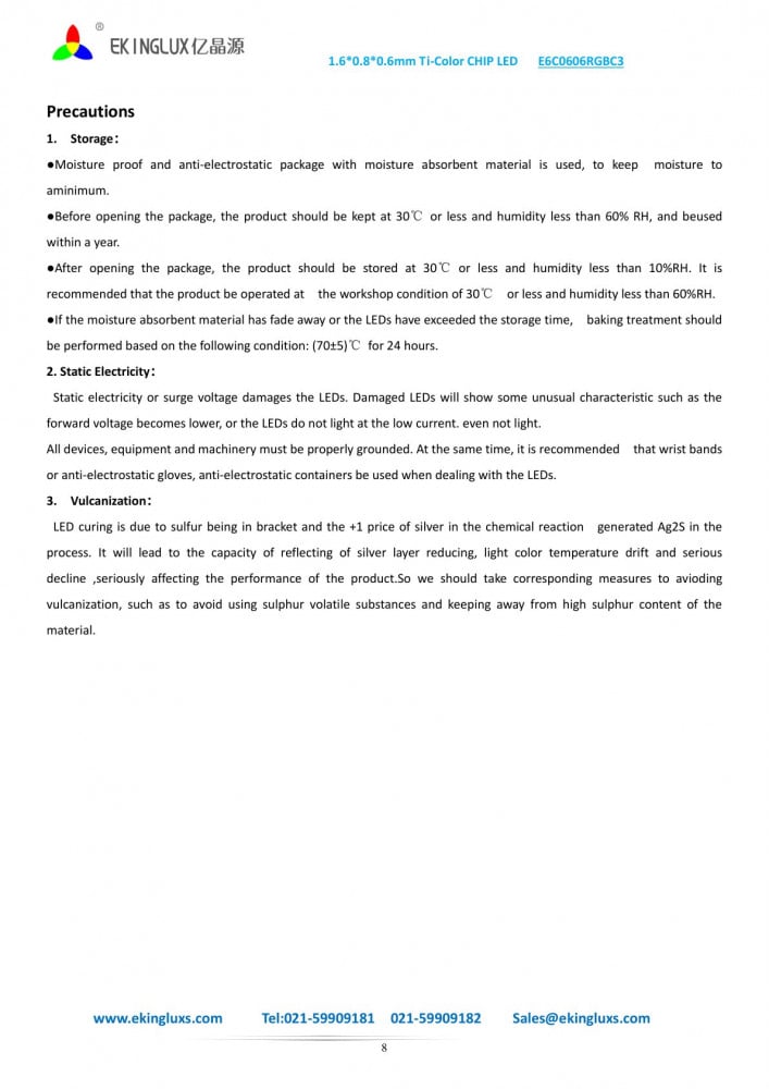 EKINGLUX datasheet page 8