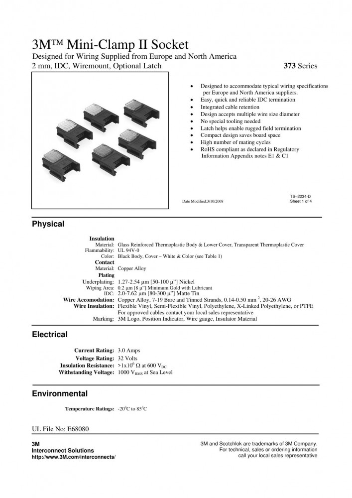 3M Mini-Clamp II Socket TS-2234-D page 1
