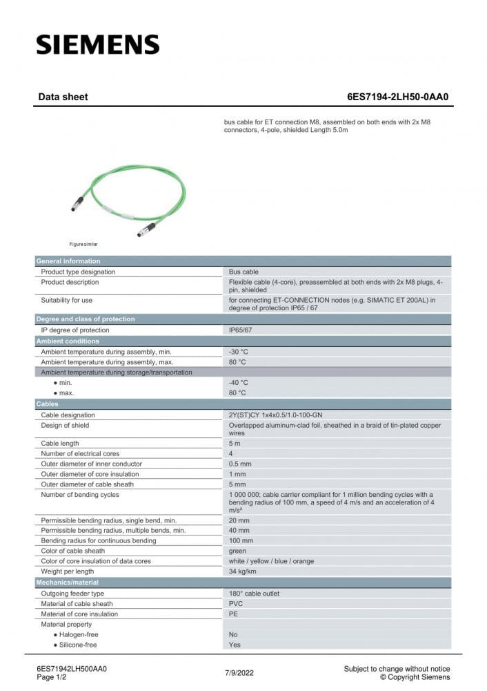 SIEMENS 6ES71942LH500AA0 technical document page 1