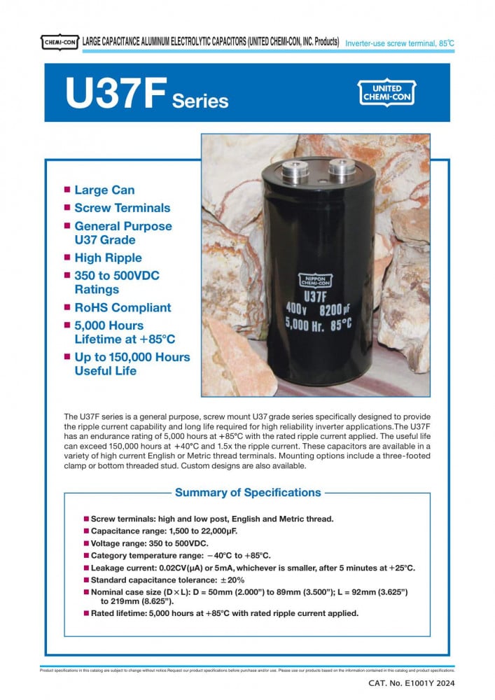 NCC U37F series datasheet page 1