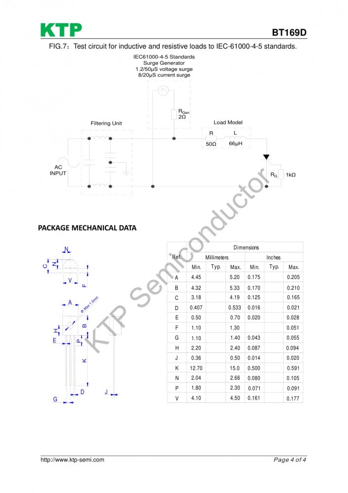 BT169D(KTP) datasheet page 4