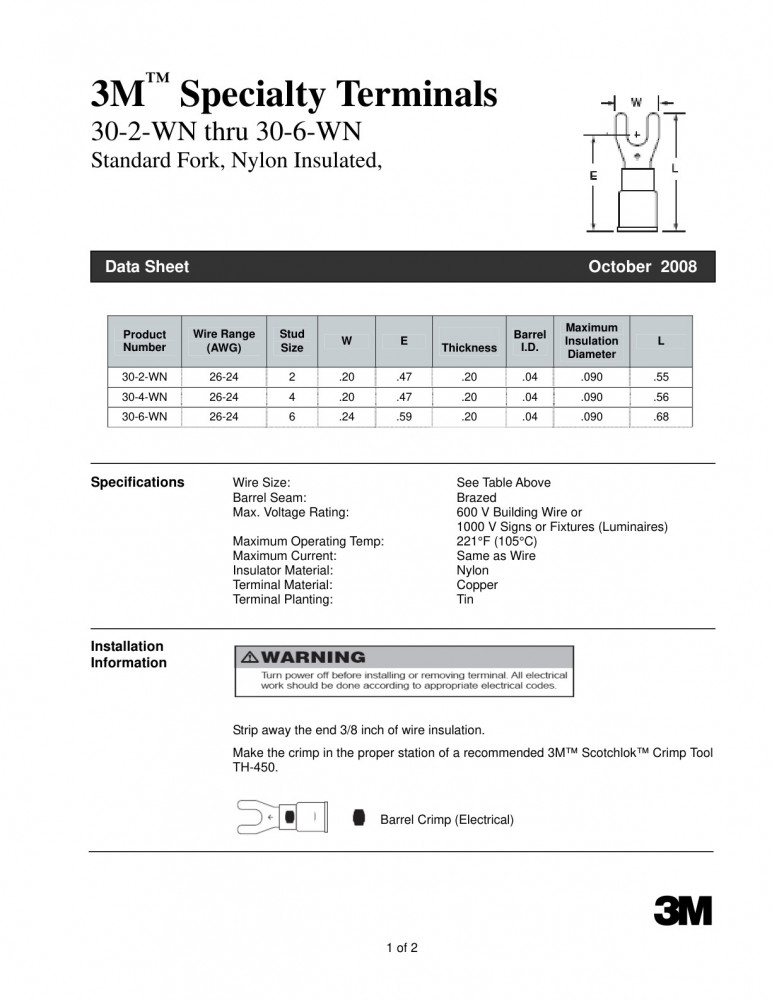 3M 30-4-WN datasheet page 1