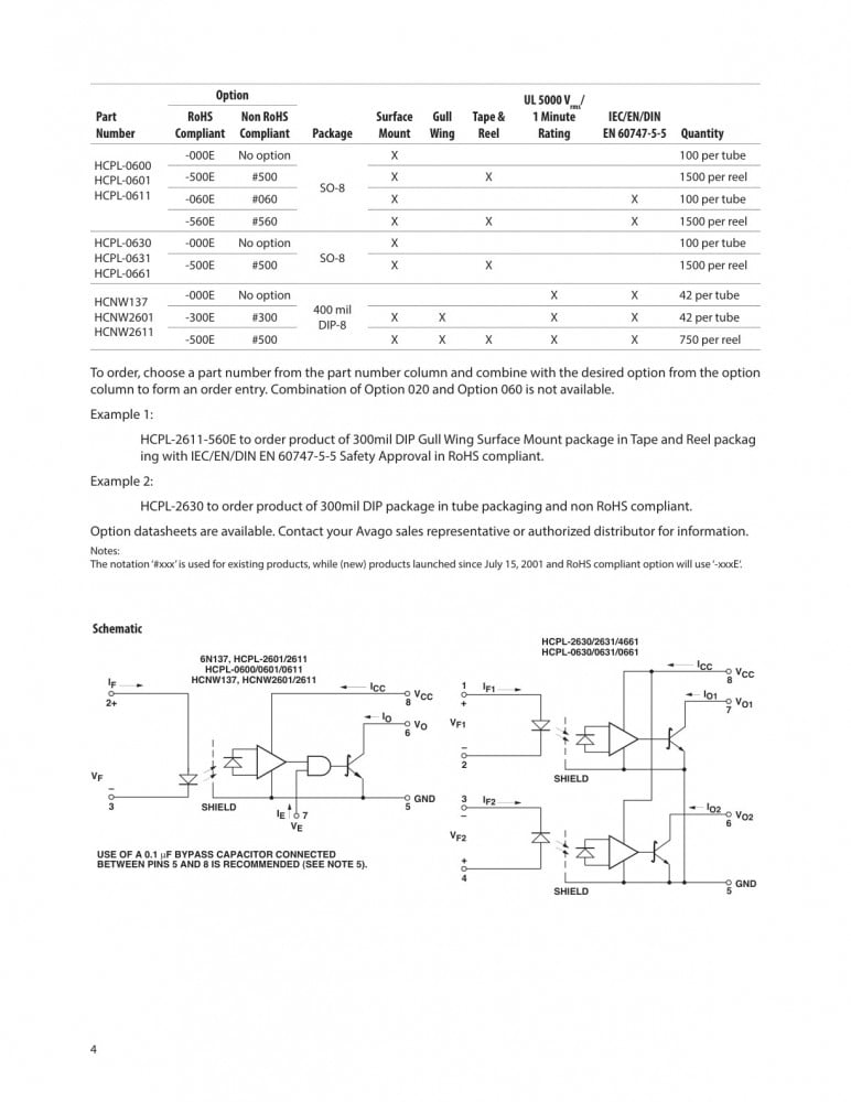 HCPL-0601 datasheet page 4