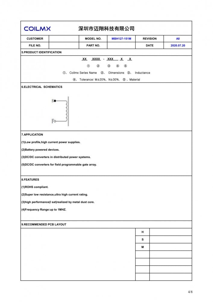 MBH127-151M specification page 4