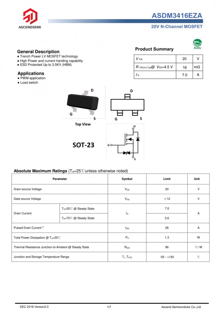 ASDM3416EZA-R datasheet page 1
