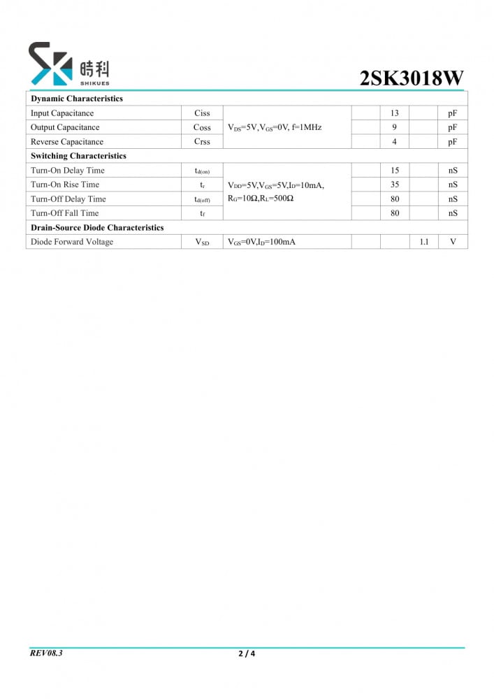2SK3018W datasheet page 2