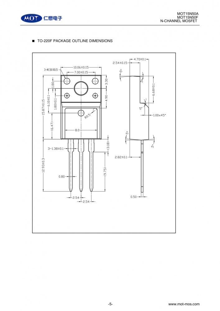 MOT15N50F datasheet page 5