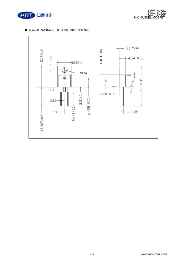 MOT15N50F datasheet page 6