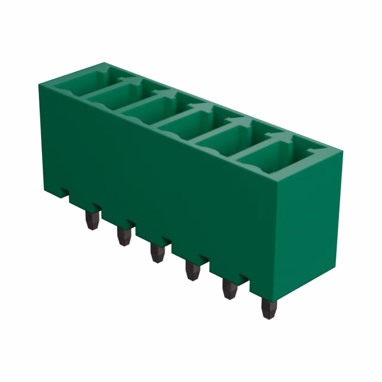 3.81mm Pitch Eurostyle Vertical PCB Header, Green Housing, 6 Circuits for sale