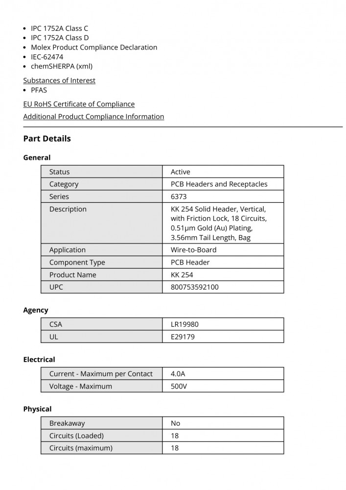 MOLEX 22112182 technical document image, page 2