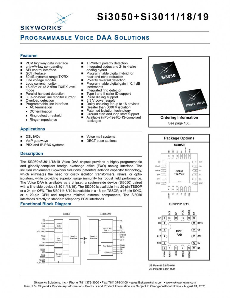 SI3050 datasheet page 1