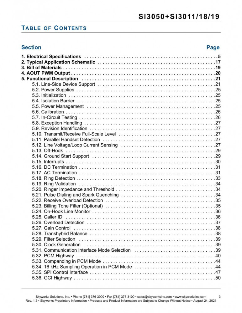 SI3050 datasheet page 3