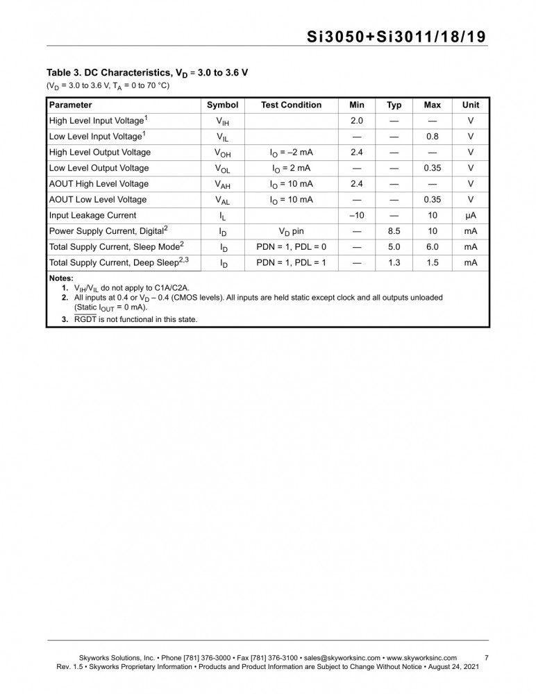 SI3050 datasheet page 7