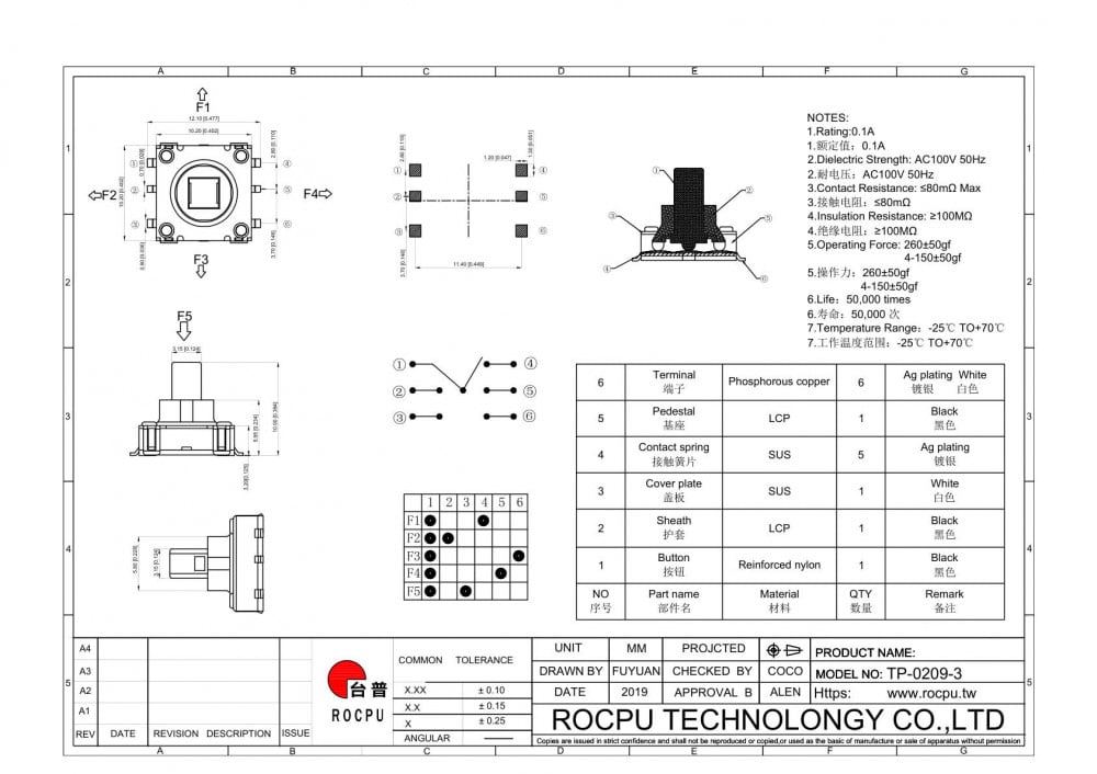 ROCPU TP-0209-3 technical drawing