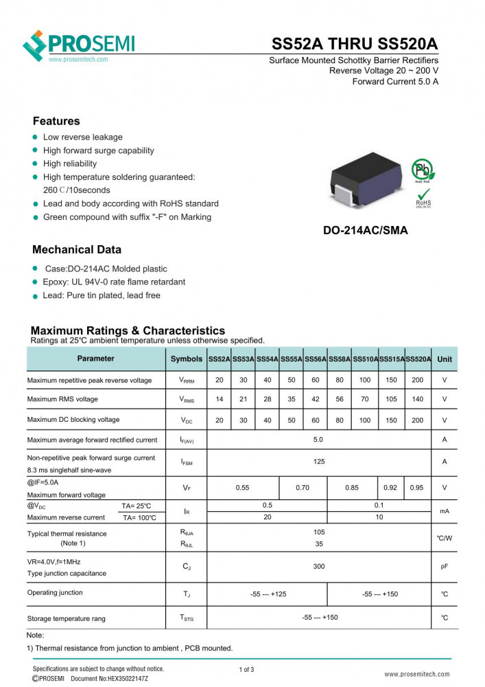 SS520A technical document page 1
