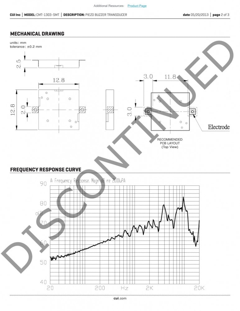 CMT-1303-SMT-TR datasheet page 2