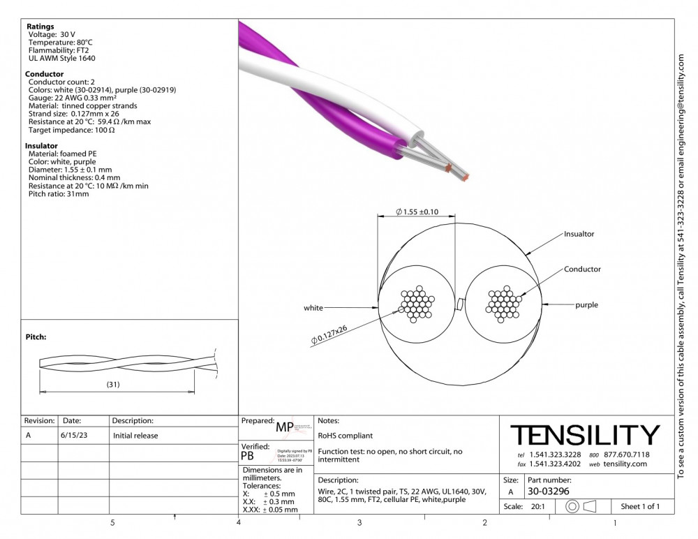 30-03296 product specification drawing
