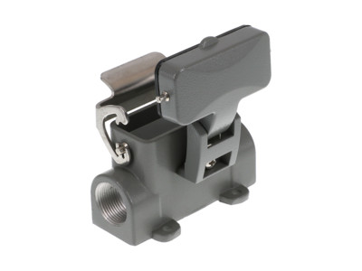 Heavy-Duty Standard (STD) Single Lever Surface Mount Housing, Die-cast Aluminum, with 1 Lever, with Cover, with Gasket, Size 10A «49x16», M25x2 Thread, Grey