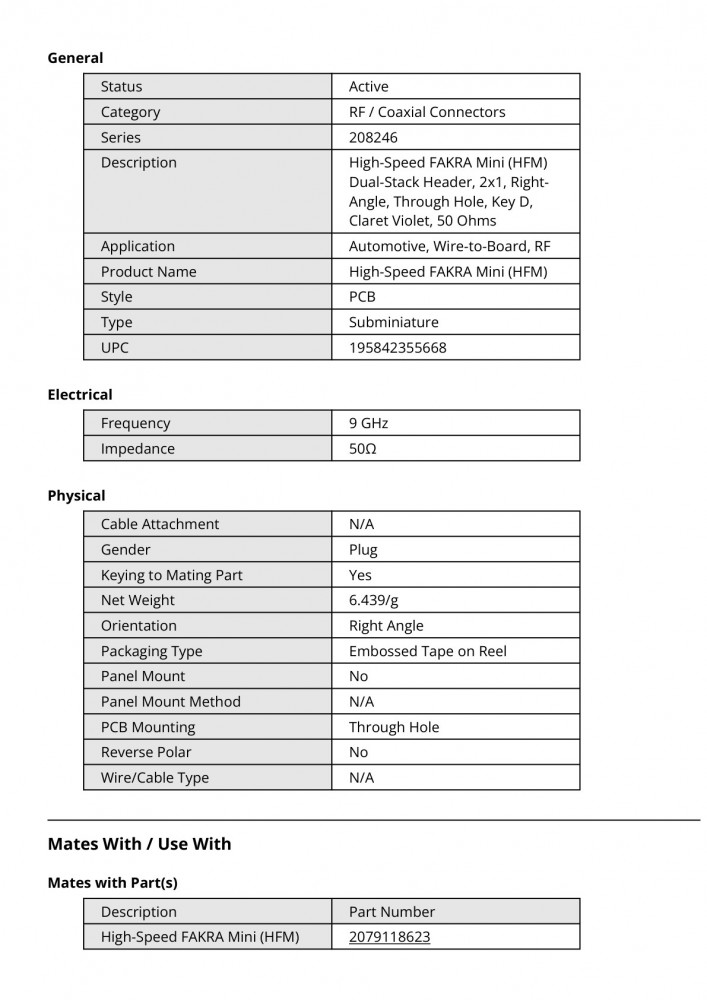 Technical document image 2 for MOLEX 2082460203