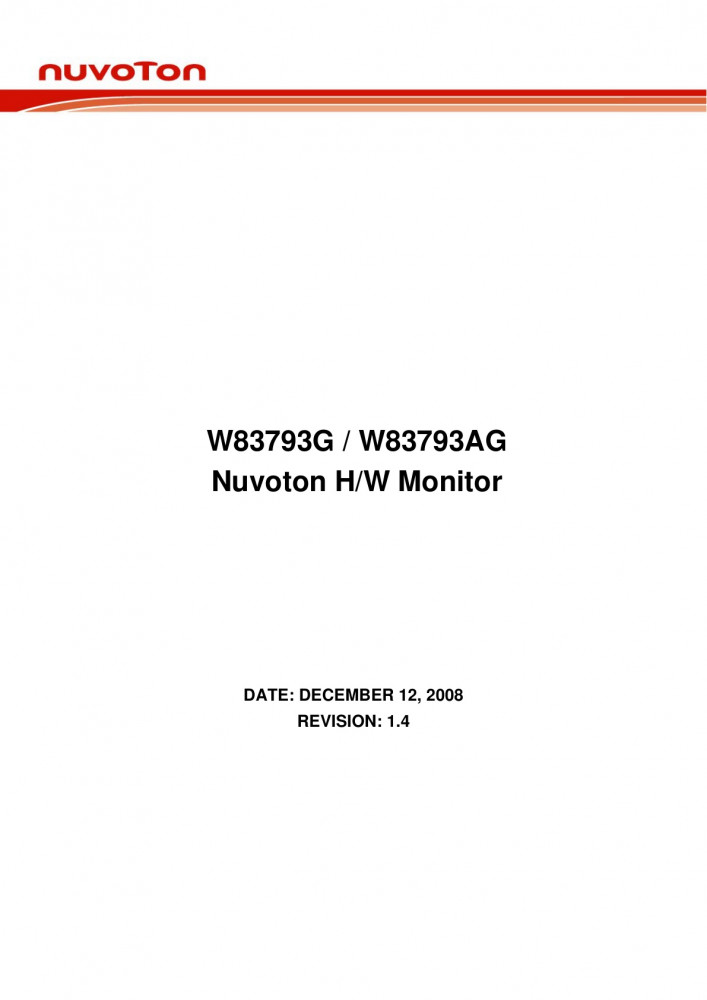 W83793AG datasheet page 1
