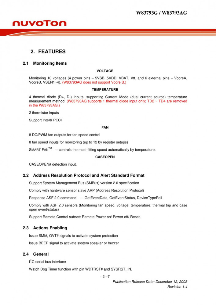 W83793AG datasheet page 5