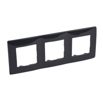 Niloé - Plate 3 gang aluminum - Horizontal/vertical flush-mounted frame - Matt lacquered thermoplastic IK04 - Snap-on cover 186x86mm