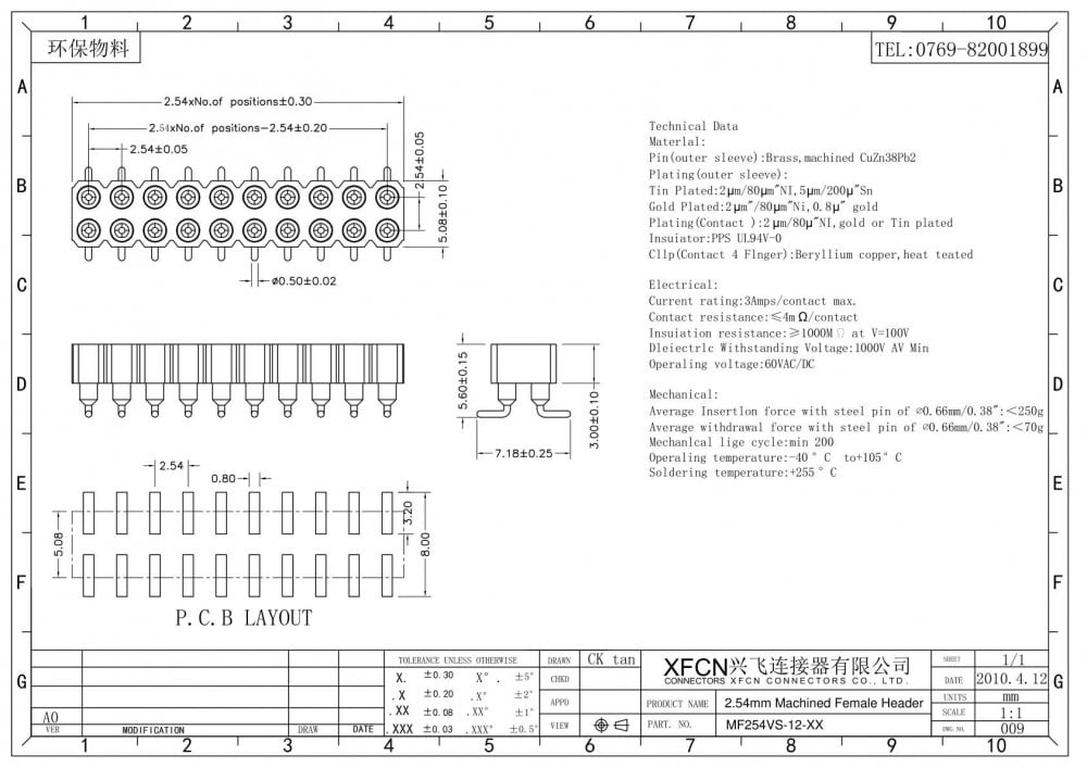 XFCN MF254VS-12-24P product document page