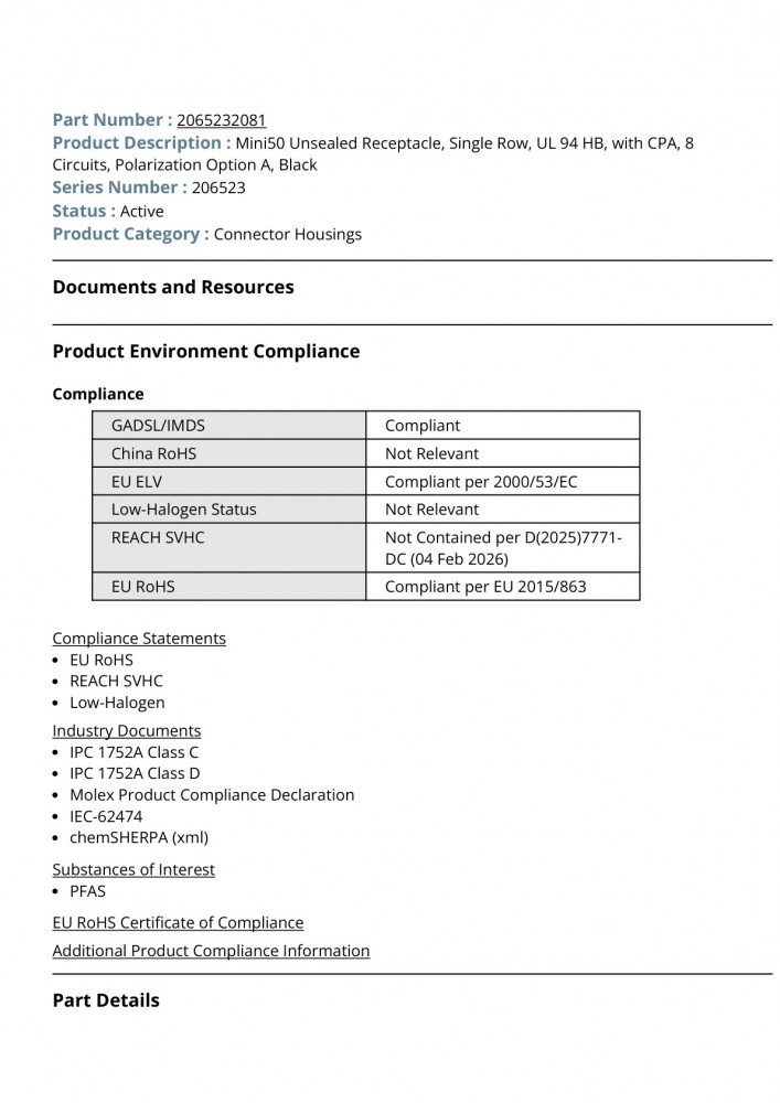 Product document page 1