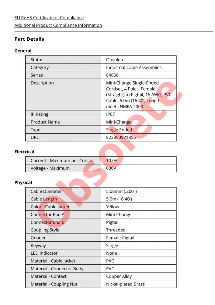 Technical document page 2 for MOLEX 848569114
