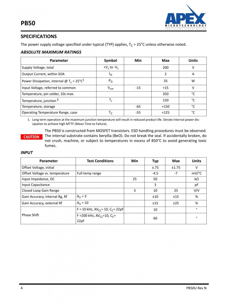 PB50 datasheet page 4