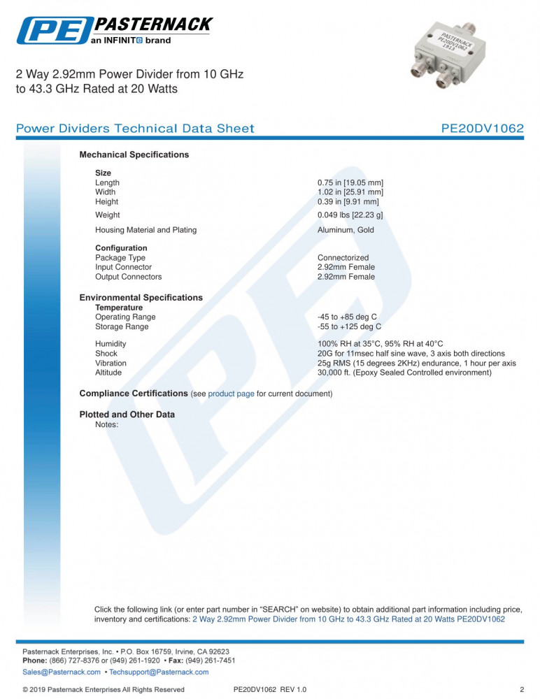 PE20DV1062 technical document page 2