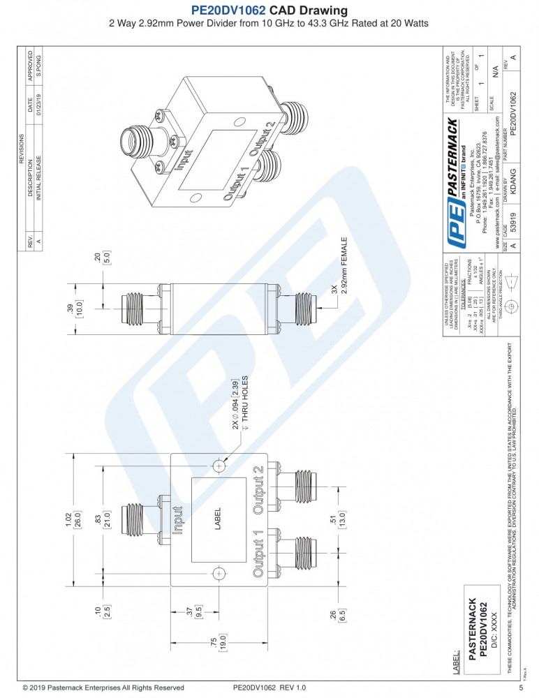 PE20DV1062 technical document page 5