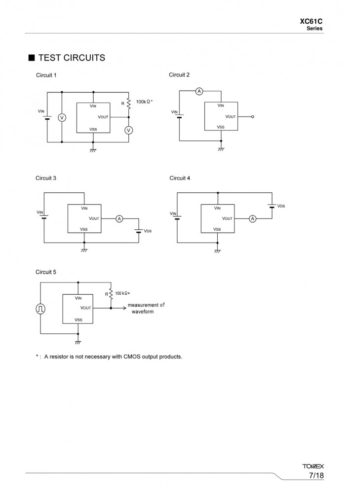XC61C datasheet page 7