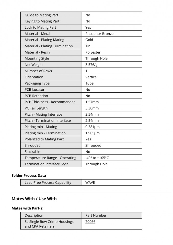 Technical document image 3 for MOLEX 705430018