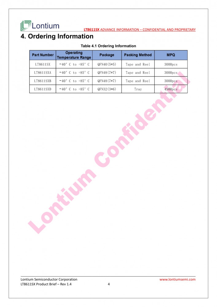 LT8611SX technical document, page 4