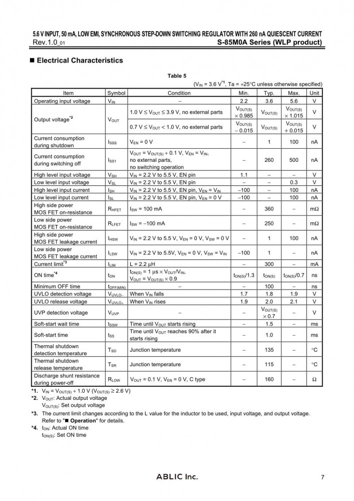 ABLIC S-85M0A datasheet page 7