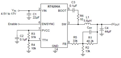 RT8293A - 3A, 23V, 340kHz Synchronous Step-Down Converter