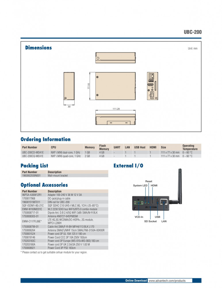 UBC-200 technical document page 2