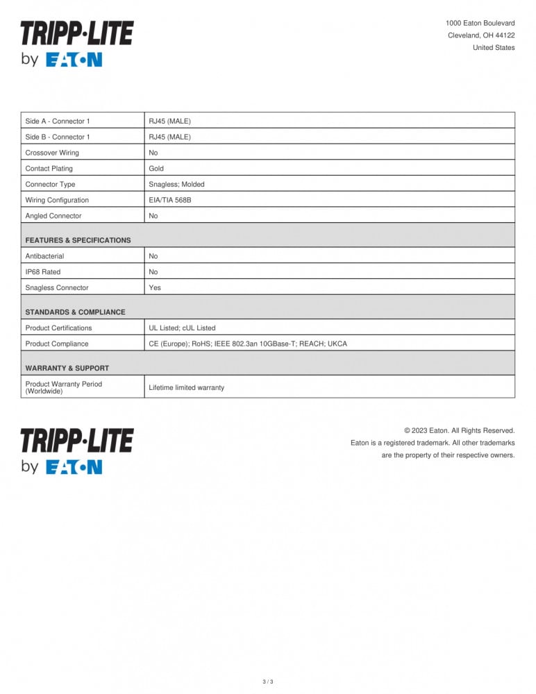 N201-SR1-BL technical document page 3