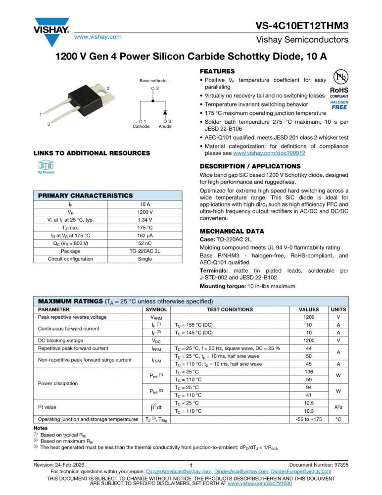 VS-4C10ET12THM3 datasheet page 1